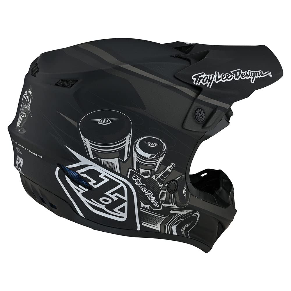 Troy Lee Designs SE4 Polyacrylite Midnight Motocross Helmet - Full Face Offroad Motorcycle Dirt Bike ATV Powersports Dual Sport Racing Helmet - Boys Girls Kids (Black, LG)