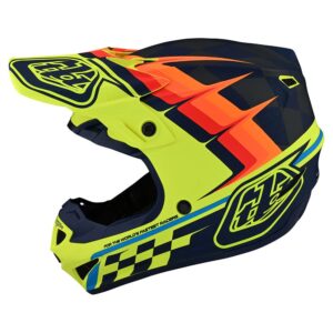 troy lee designs se4 polyacrylite midnight motocross helmet - full face offroad motorcycle dirt bike atv powersports dual sport racing helmet - boys girls kids (yellow, md)