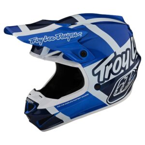 troy lee designs se4 polyacrylite midnight motocross helmet - full face offroad motorcycle dirt bike atv powersports dual sport racing helmet - boys girls kids (blue, lg)