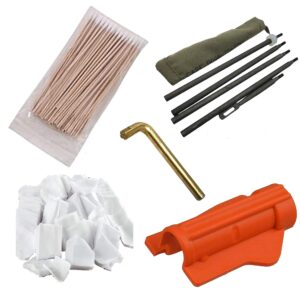 gotical combo of 5 items - m1 garand receiver insert, cleaning kit, gun cleaning patches, cotton swabs, & wrench, safety and maintenance, durable material