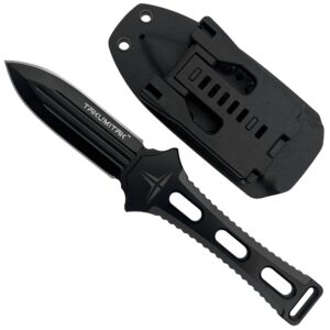 takumitak hunting knife survival knife d2 fixed blade knives g10 handle kydex sheath molle clip camping survival tactical hunting gear edc knife 40062 (black tkf205bk)