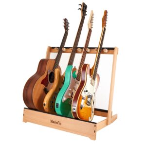 multiple guitar stand, guitar rack, solid wood,foldable design removable retainers for guitar/bass/bag/case