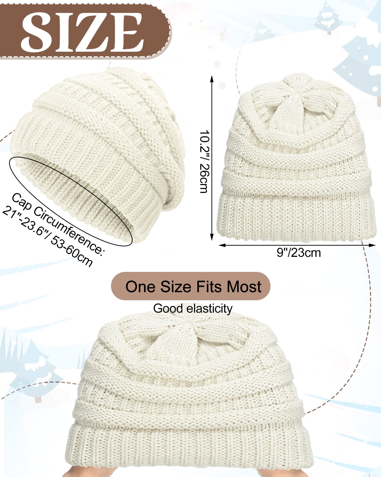 Foaincore 9 Pieces Slouchy Winter Hats for Women Knit Beanie Hats Warm Skull Caps Thick Winter Beanies