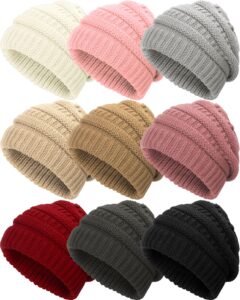 foaincore 9 pieces slouchy winter hats for women knit beanie hats warm skull caps thick winter beanies