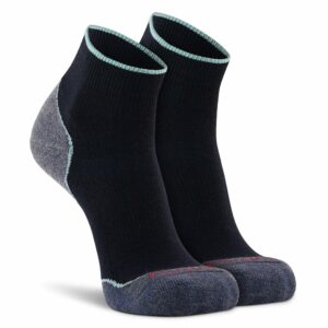 fox river womens basecamp 2.0 lightweight quarter crew socks, dark blue, large