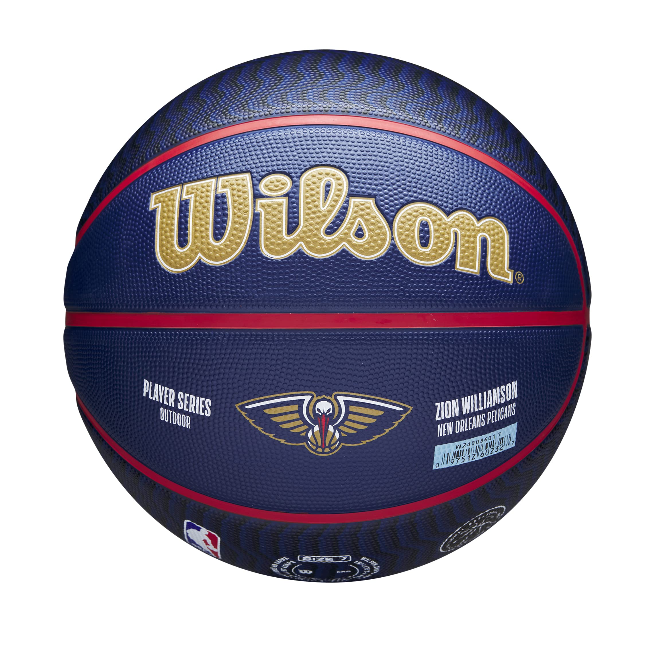 WILSON NBA Player Icon Outdoor Basketball - Zion Williamson, Size 7-29.5"