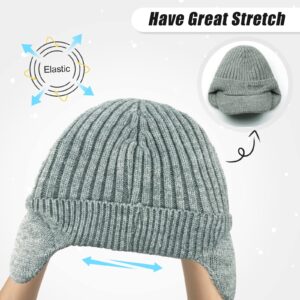 BAVST Hat for Men Knitted Beanie Women Winter Hats Men’s Stretchy Caps Outdoor Beanies Fleece Lined Ear Warmer (Light Grey)