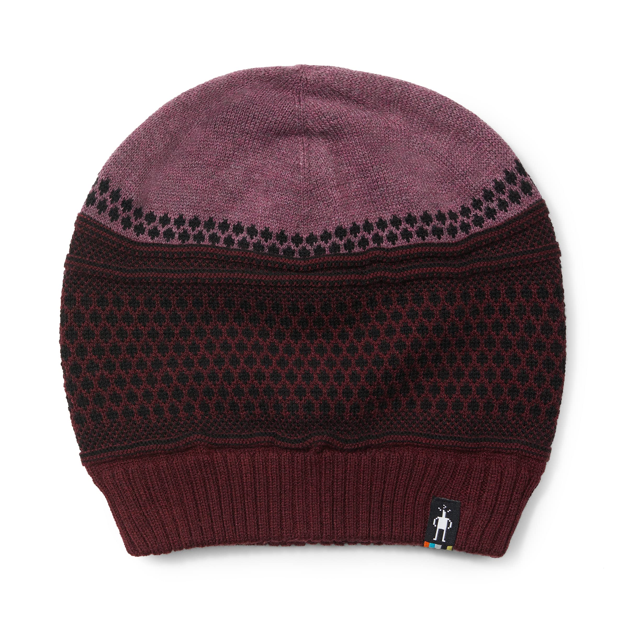 Smartwool Popcorn Cable Merino Wool Beanie For Men and Women, Black Cherry Heather, One Size