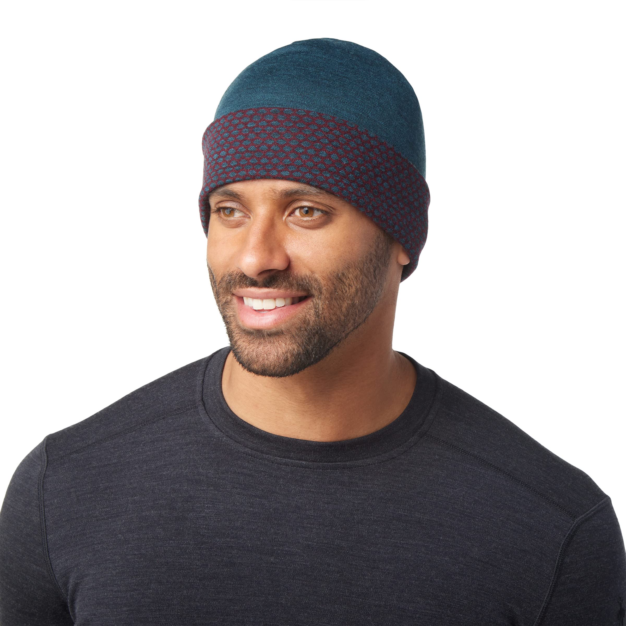 Smartwool Popcorn Cable Merino Wool Beanie For Men and Women, Black Cherry Heather, One Size