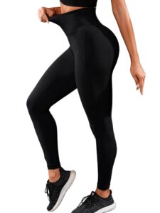 shenhe women's seamless high waisted leggings tummy control workout yoga pants seamless black l