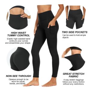 Syrinx High Waisted Leggings with Pockets for Women - Soft Athletic Tummy Control Pants for Yoga Workout