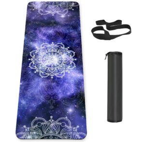 knsbk non slip yoga mat tpe workout mat for men women, thick workout mat with carrying strap, fitness mats for exercise, yoga, fitness, pilates, floor workouts (72" x 24" x 6mm)