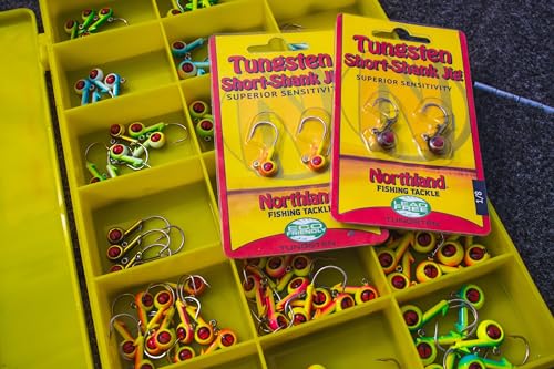 Northland Fishing Tackle Freshwater Tungsten Short Shank Fishing Jig for Bass, Walleye, Trout, and Many Others, Firetiger, 1/8 Oz 1/0 Hook, 2/Card