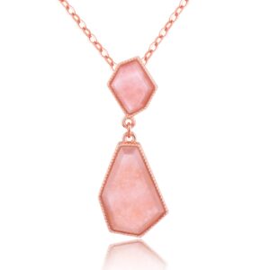 ccmfgjew 18k handmade pendant necklace for women, gold plated geometry dainty solitaire fashion pendant necklaces for birthday anniversary jewelry gift for women wife (pink)