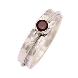 garnet silver spinner band ring for men women solid 925 sterling silver spinner meditation band ring handmade gift item goyal exportssrg152 (us-10.5)