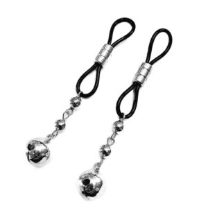 2pcs nipple rings for women adjustable non piercing nipple noose ring bar nipple rings adjustable faux body piercing jewelry fake nipple piercing (silver)