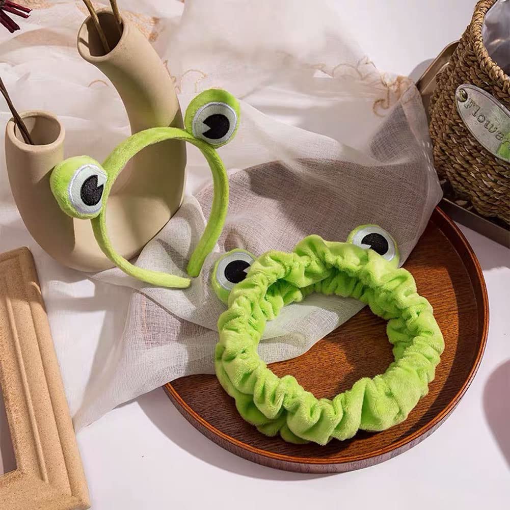 Hwotcwot Frog Eye Makeup Headband, Elastic Hair Band for Face Washing and Makeup Application