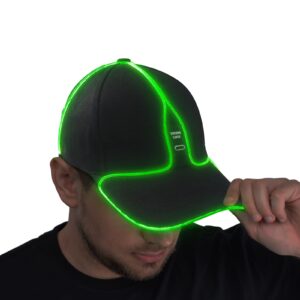 safebao led hat led baseball cap for adults with 7 luminous colors 4 glowing modes rave hat for bar club,glowing party,christmas halloween(black)