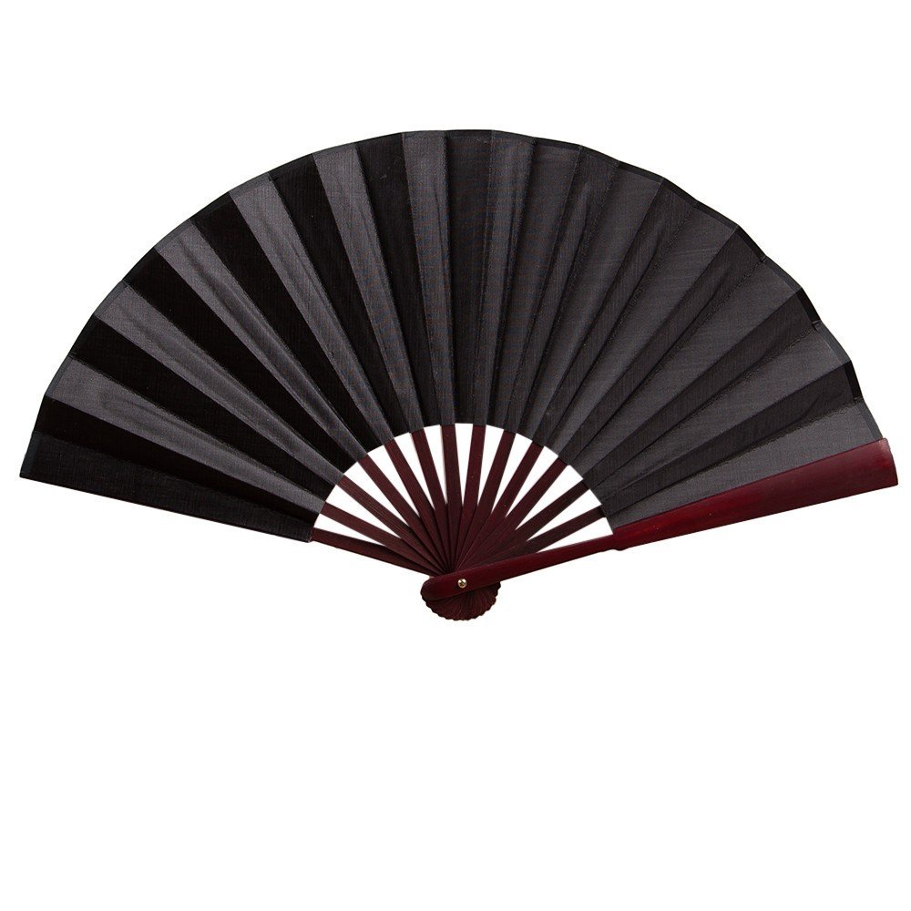 Unisex Silk Lace Wedding Party Fan Hand Held Chinese Dancing Floral Fan Folding Accessory Bra for Backless Dress Black