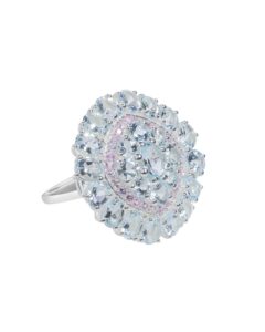 yotreasure aquamarine pink sapphire solid 925 sterling silver engagement ring or women