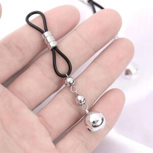 2PCS Nipple Rings for Women Adjustable Non piercing Nipple Noose Ring Bar Nipple Rings Adjustable Faux Body Piercing Jewelry Fake Nipple Piercing (SILVER)