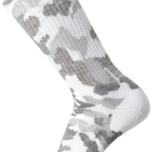 AND1 Men's Socks - Athletic Cushion Crew Socks (24 Pack), Size 6-12.5, White Camo