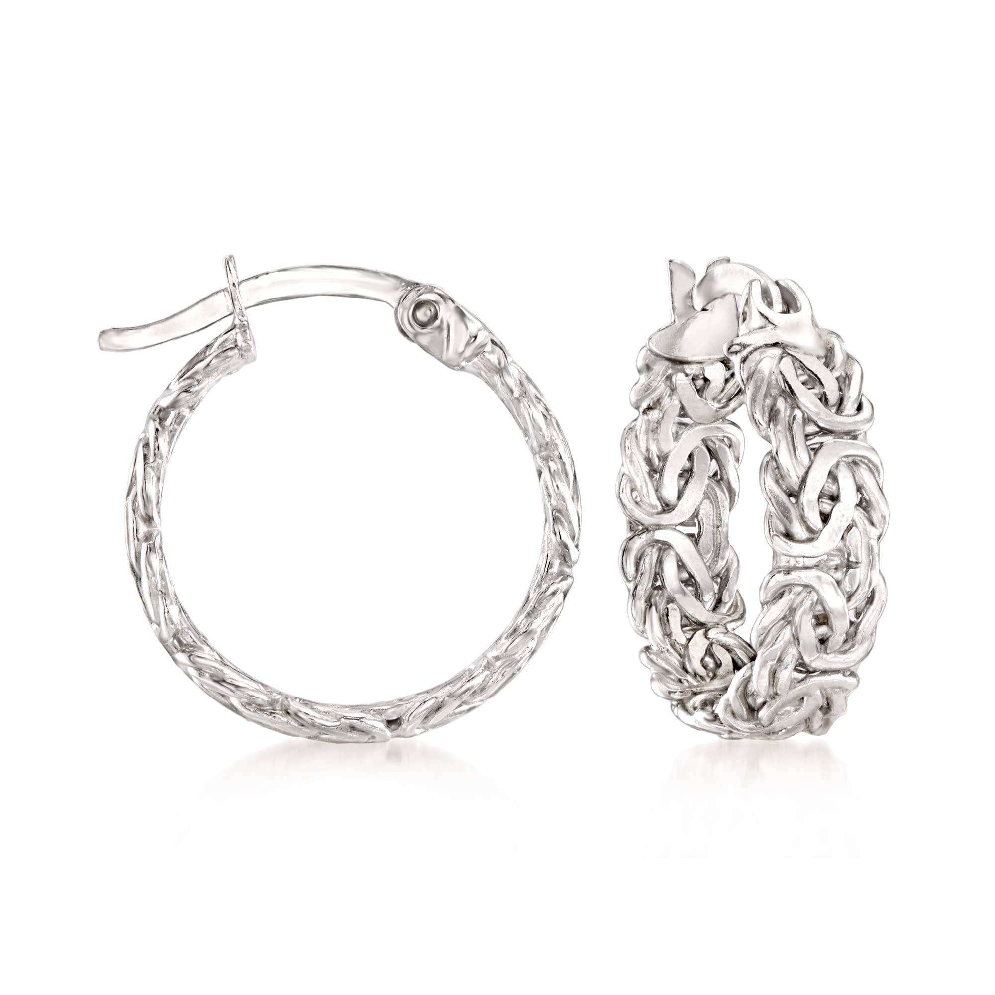 Ross-Simons Sterling Silver Small Byzantine Hoop Earrings