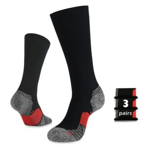 wander 3 pairs men's athletic run cushion over-the-calf tube socks