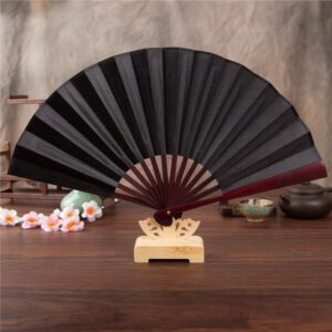 unisex silk lace wedding party fan hand held chinese dancing floral fan folding accessory bra for backless dress black