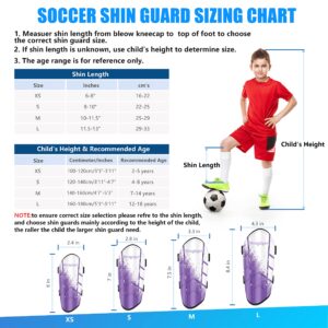 Shin Guards Soccer Youth Shin Pads for Kids Girls Boys Toddler Child EVA Cushion Protection Reduce Shocks Injurie Calf Protective Gear Suitable for 4 5 6 7 8 9 10 11 12 Years Old