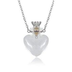 1pc clear heart vial perfume bottle necklaces stainless steel chain make a wish blood vial necklace women jewelry