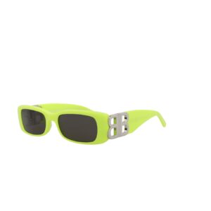 Balenciaga Women's Dynasty Rectangular Sunglasses, Yellow-Silver-Grey, One Size