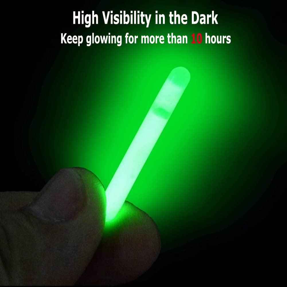 FASPLORE 50pcs Glow Sticks Night Fishing Glow Stick Green Fluorescent Light 4.5mm/3 mm (4.5 mm (0.18 inch) in diameter)