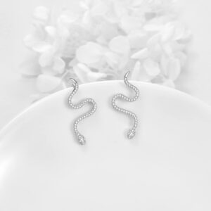 Snake Earrings 925 Sterling Silver Ear Crawler Climber Cuffs Earrings JewelryJewelry for Women