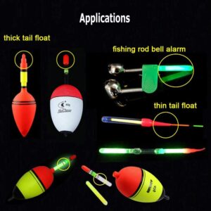 FASPLORE 50pcs Glow Sticks Night Fishing Glow Stick Green Fluorescent Light 4.5mm/3 mm (4.5 mm (0.18 inch) in diameter)