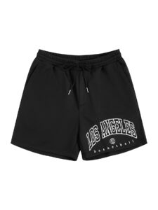 gorglitter men's graphic cool shorts drippy workout designer shorts streetwear with pockets los angeles print black medium