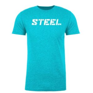 steel colorway series performance men t shirt | 60% polyester & 40% cotton soft short-sleeve shirt | moisture wicking athletic gym workout shirt for men and women (tahiti teal - small)