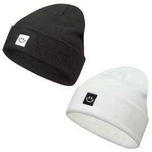 Paladoo Knit Beanie Hat White/Black 2Pack