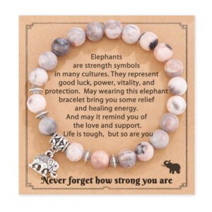 hgdeer elephant gifts for women, feel better after surgery revovery inspirational bracelet get well soon gifts for women