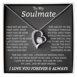 beautiful soulmate necklace to my beautiful wife necklace my future wife gift soulmate jewelry forever love necklace (18k yellow gold finish (luxury box))