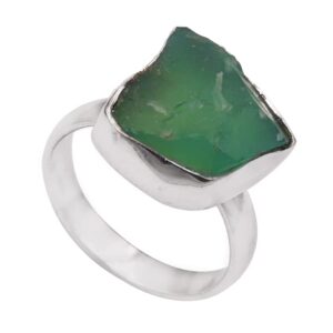 chrysoprase gemstone band ring 925 sterling silver band ring men & women band ring all size band ring gift item handmade jewerly gesr-469 (us-16)