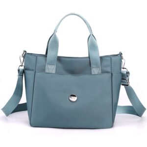 small nylon cross body bag purses for women tote satchel waterproof crossbody handbags cute blue purse with zipper pocket travel messenger women's shoulder bag crossover ladies casual hand bags trendy