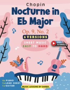 nocturne in eb major i op. 9, no. 2 i chopin i 6 versions - sheet music easy to hard: how to play nocturne on piano, guitar and more i classical music i video tutorials i for beginners and advanced