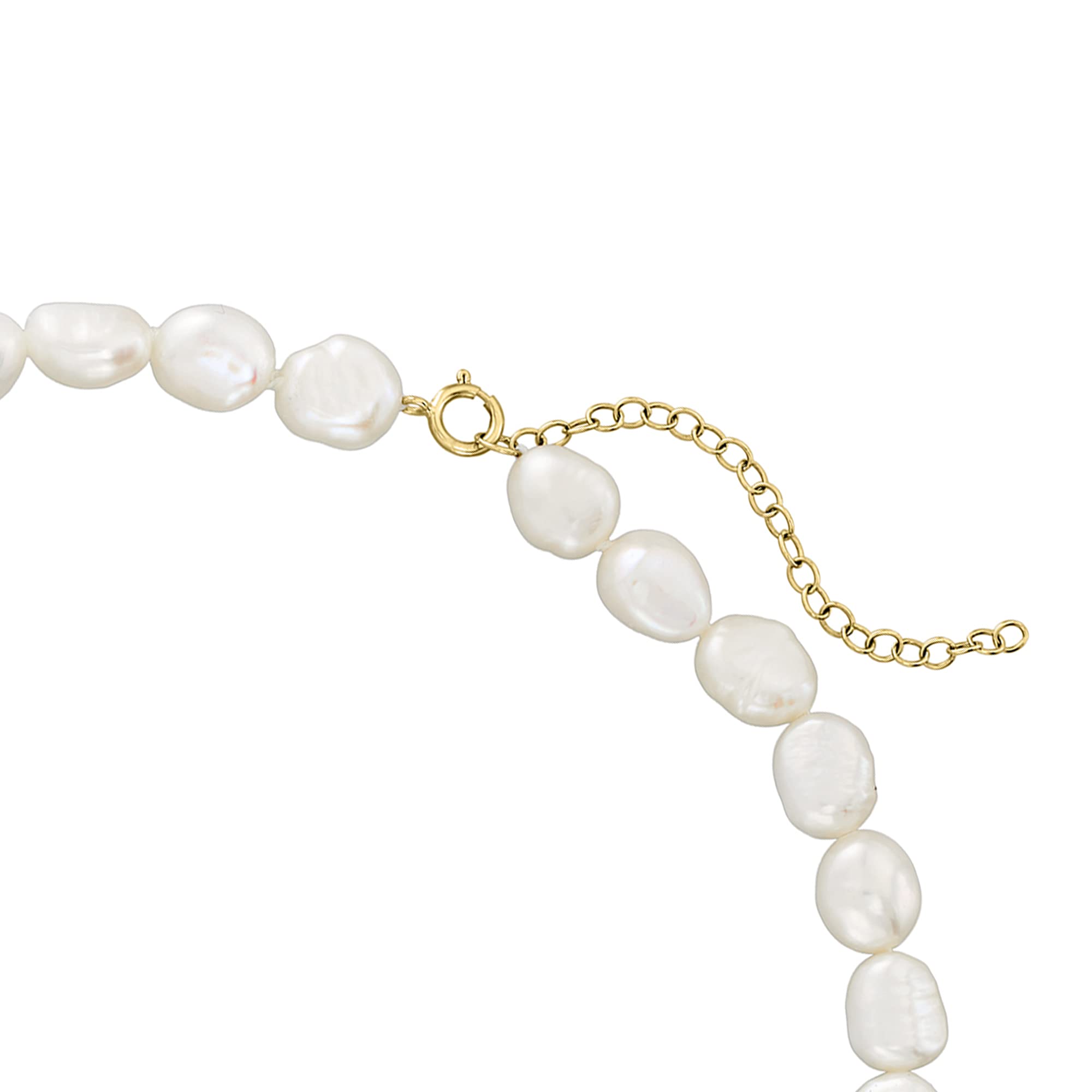 Ross-Simons 6-9mm Cultured Baroque Pearl Choker Necklace With 14kt Yellow Gold. 14 inches