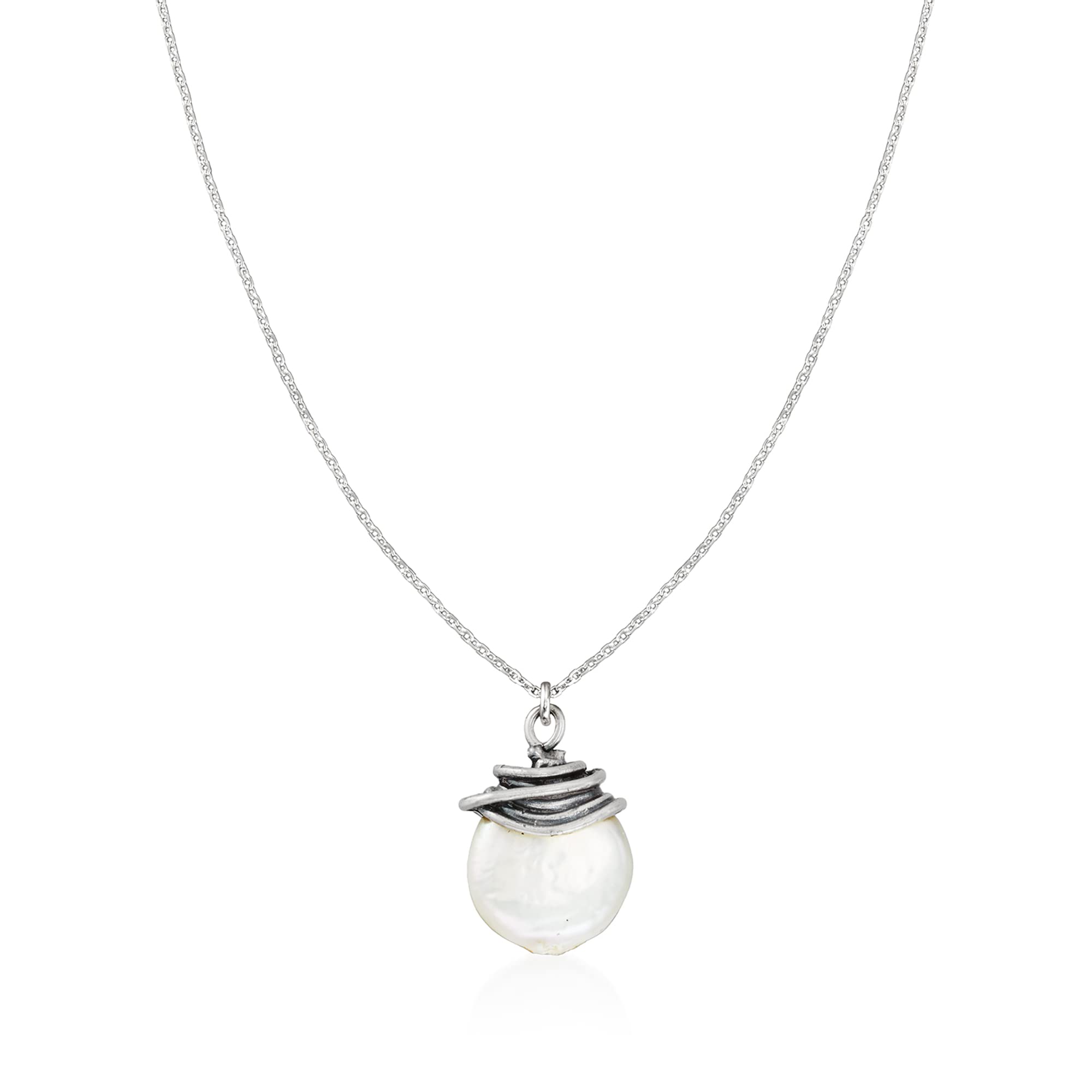 Ross-Simons 13mm Cultured Baroque Coin Pearl Pendant Necklace