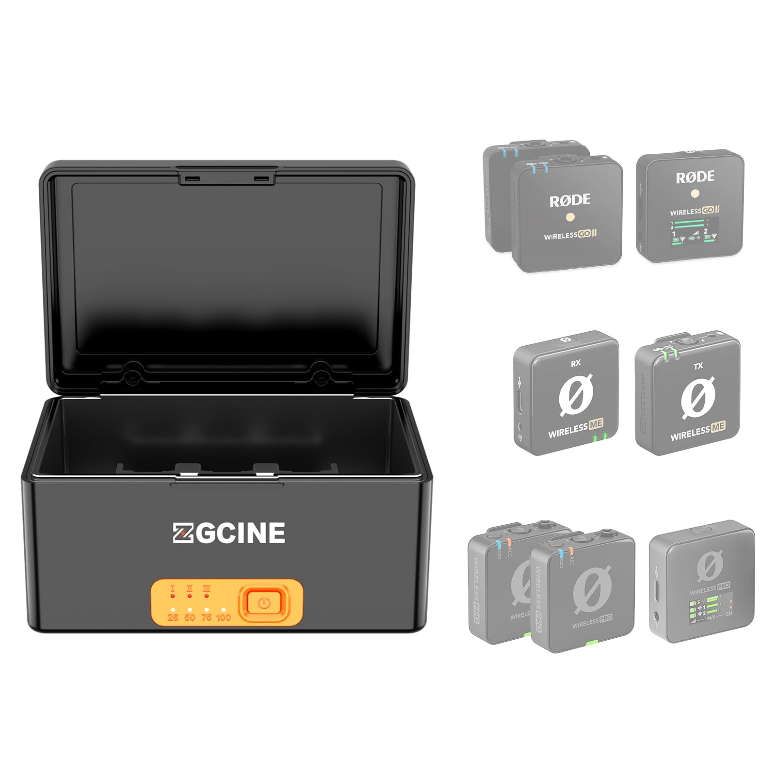 [Updated Storage] ZGCINE Wireless Charging Case Compatible for Rode Microphones Wireless GO 2 / Rode Microphones Wireless GO/Rode Wireless ME/Rode Wireless Pro