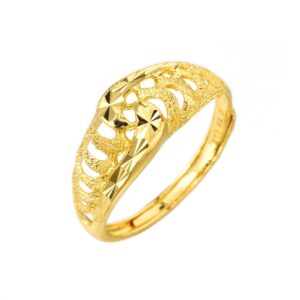 chow sang sang 999.9 24k solid gold price-by-weight 4.49g gold swirling band flower ring for women 28472r | size adjustable