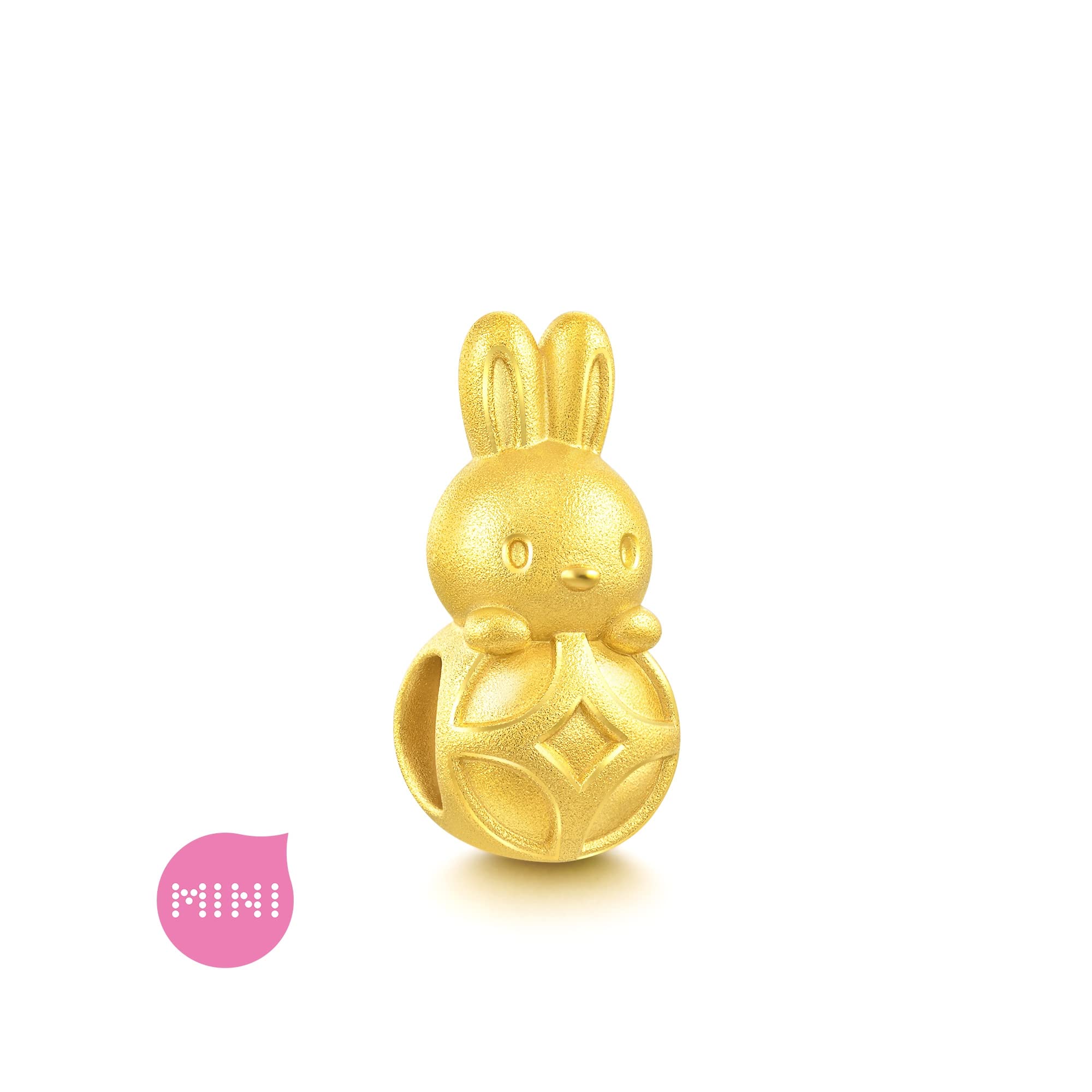 CHOW SANG SANG 999 24K Solid Gold Mini Charm Lucky Rabbit Charm Bracelet for Women 93680C