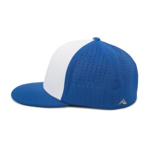 Pacific Headwear Standard Perforated F3 Performance Flexfit Cap, White/Royal/Royal