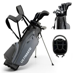 tangkula 9/10 pieces men's complete golf clubs set right hand, includes 460cc alloy #1 driver & #3 fairway wood & #4 hybrid & #6/#7/#8/#9/#p irons & putter, golf club set